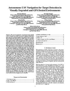 Autonomous UAV Navigation for Target Detection in Visually Degraded and GPS Denied Environments ...