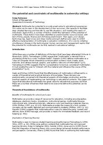 The potential and constraints of multimedia in university settings ...